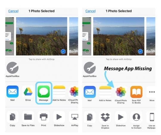 Message App Missing In Your Iphones Share Sheet After Ios Or Ipados Update Appletoolbox