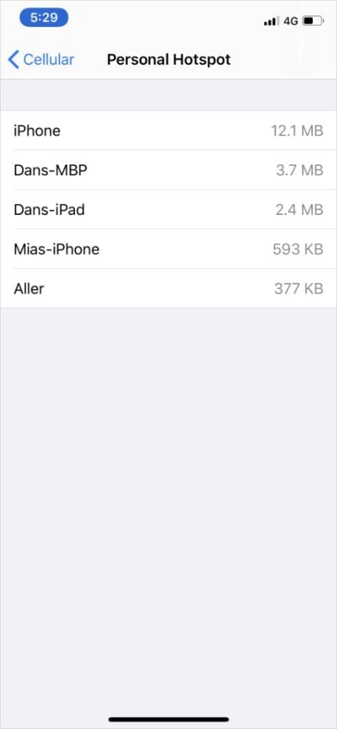 Find out what devices are connected to your iPhone's Personal Hotspot