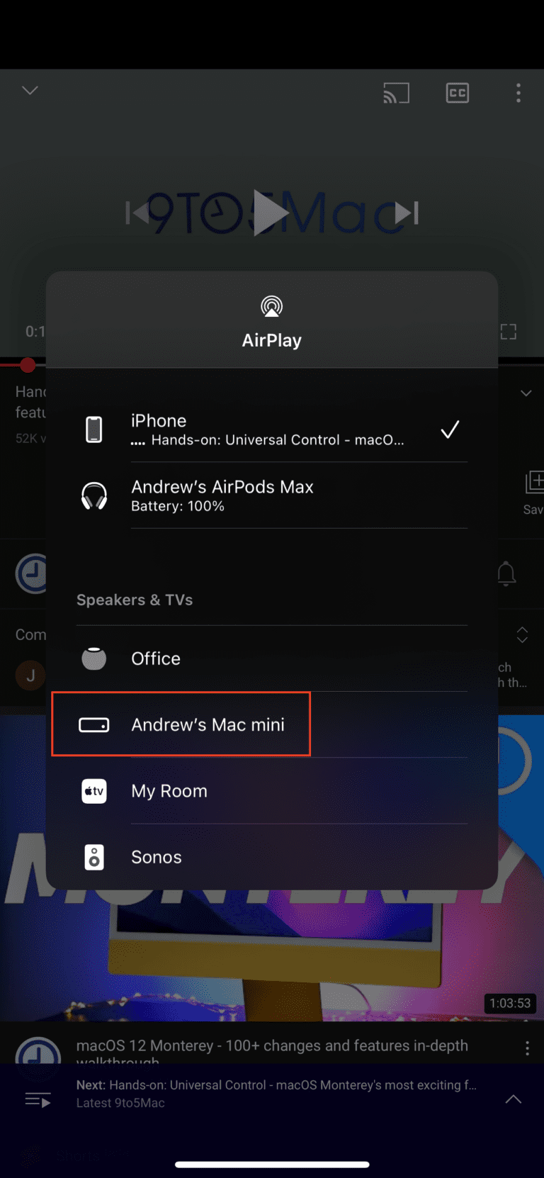 How to AirPlay from iPhone to Mac with iOS 15 and macOS Monterey ...