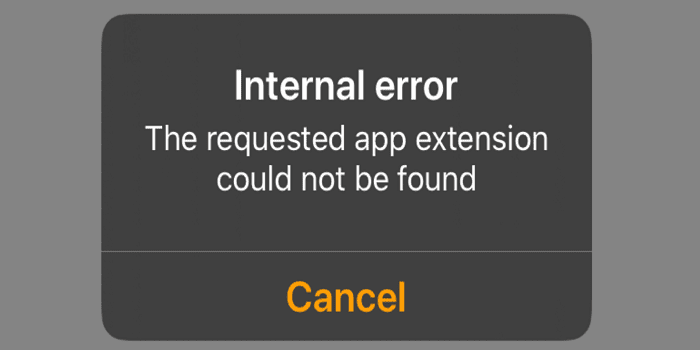 Fix: The Requested App Extension Could Not Be Found - AppleToolBox