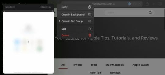 How to Close the Bookmarks Sidebar on iPad - AppleToolBox