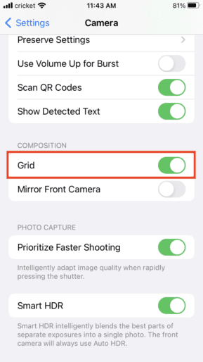 iPhone: Enable/Disable Grid in Camera App - AppleToolBox