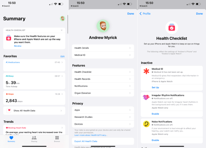 How To Use Health Checklist on iPhone and Apple Watch - AppleToolBox