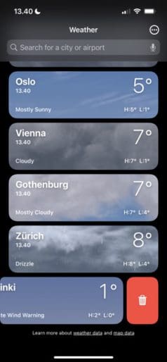 How to Add and Remove Locations in the Weather App - AppleToolBox