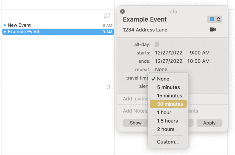 How To Add Location and Travel Time Alerts In Calendar - AppleToolBox