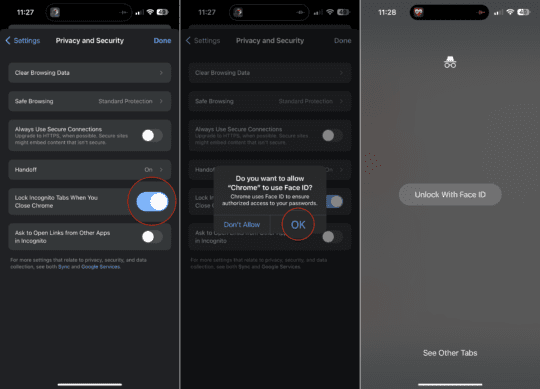 How to Use Face ID With Incognito Tabs in Chrome on iPhone - AppleToolBox