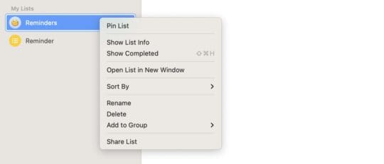 How to Pin and Unpin Lists in Reminders - AppleToolBox