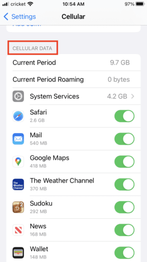 How to Adjust Cellular Data for Individual iPhone Apps - AppleToolBox