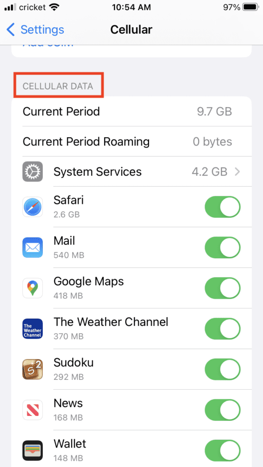How to Adjust Cellular Data for Individual iPhone Apps - AppleToolBox